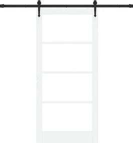 Posuvné dveře 93 x 202 cm Masivní borové dřevo a sklo 3332400