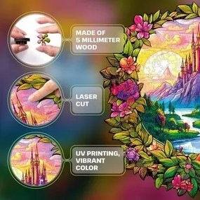 EscapeWelt Dřevěné puzzle Kouzelný les / 200 dílků /  Obtížnost: střed