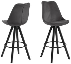 Designová barová židle Nascha tmavě šedá-černá