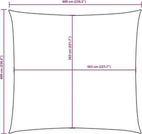 vidaXL Marketos Stínící plachta oxfordská látka čtvercová 6 x 6 m krémová