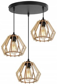 Dřevěná nastavitelná kulatá stropní lampa