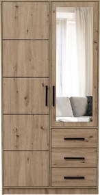 STO Šatní skříň KOS D2 100 cm, Dub Artisan