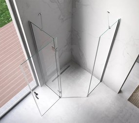 BPS-koupelny Pětiúhelníkový sprchový kout KZ10C 100x100 chrom/transparent - bez vaničky