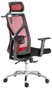 Kancelářská ergonomická židle UNI — černá / červená, nosnost 150 kg