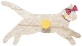 Atmosphera for Kids Dětský dřevěný věšák kočka 28 x 16 cm | 3 vzory Vzor: Skákací