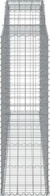 Klenuté gabionové koše 6 ks 300x50x160/180cm pozinkované železo 3146759