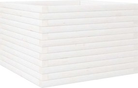 Zahradní truhlík bílý 70 x 70 x 46 cm masivní borovice 3282415