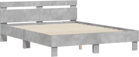 Rám postele s čelem betonově šedý 150 x 200 cm kompozitní dřevo 3207416