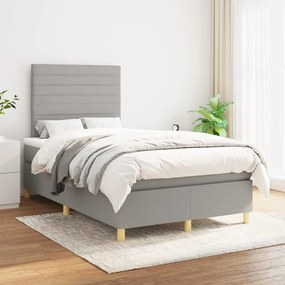 vidaXL Box spring postel s matrací 120x200 cm textil [3142404] Barva: světle šedá