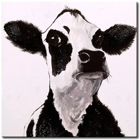 Obraz Czyściocha (1dílný) - příroda s portrétem krávy na bílém pozadí