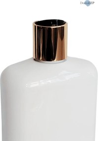 Dávkovač na mýdlo 250 ml bílý s černo-zlatým DISC TOP LIMA
