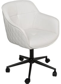 OnaDnes -20% Moebel Living Bílá koženková konferenční židle Marten na kolečkách