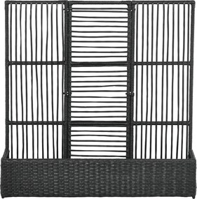 Vyvýšený záhon Outsunny s treláží v ratanovém stylu, 103 x 103 x 29 cm - černý | Aosom