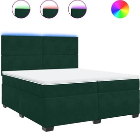 Box spring postel s matrací tmavě zelená 200x200 cm samet 3293299