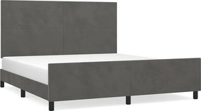 Rám postele s čelem tmavě šedý 180x200 cm samet 3125648