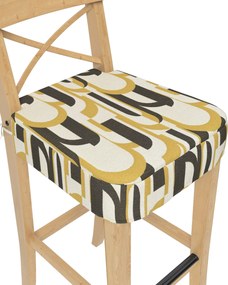 Sedák na židli IKEA Ingolf - barová barva vícebarevná látka pletený vzor, vzorované