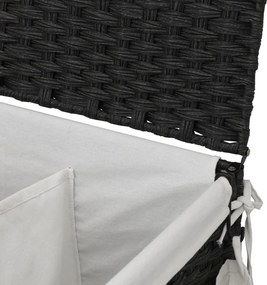 vidaXL Koš na prádlo s kolečky 60 x 35 x 60,5 cm ratan [372042] Barva: Černá