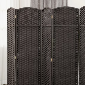 HOMCOM 6-panelový skládací paravan 240x170 cm pro obývací pokoj, ložnici a kancelář, hnědý