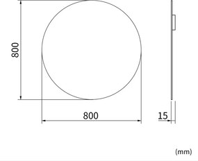 Erga Round, kulaté zrcadlo 80cm, ERG-V01-ROUND-8080-CL