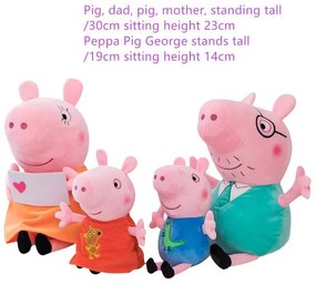 Peppa Pig rodina sada 4 ks plyšáků Motiv: balení bez boxu