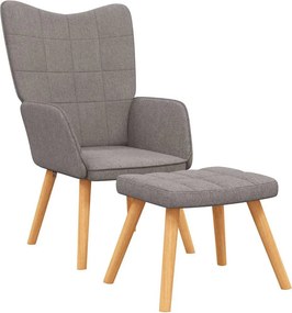 Relaxační křeslo se stoličkou taupe textil 327939
