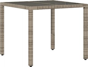 3dílný zahradní bistro set s poduškami šedý polyratan 3277031