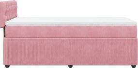 Box spring postel s matrací růžová 90x190 cm samet 3289925