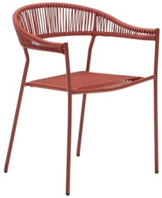OnaDnes -20% Červená kovová zahradní jídelní židle Kave Home Futadera