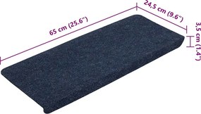 vidaXL Samolepicí nášlapy na schody 15 ks 65x24,5x3,5 cm [343478] Barva: Černá