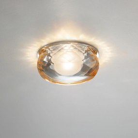 Axolight Fairy, designové zápustné svítidlo, 1x6,6W LED, ambrové sklo, prům. 9cm
