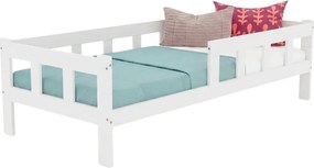 Benlemi Jednolůžko FENCE 4v1 se zábranou 120x200 cm + matrace ADAPTIC Zvolte barvu: Bílá, Zvolte zábranu: S jednou zábranou vpravo