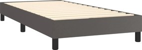 Box spring postel s matrací šedá 80 x 200 cm umělá kůže 3141093
