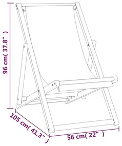 Kempingová židle teak 56 x 105 x 96 cm krémová - Default Title