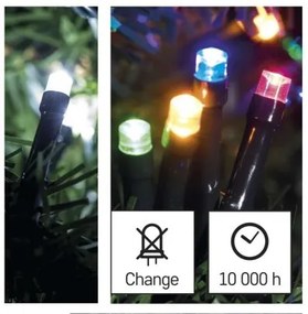 LED vánoční řetěz 2v1 Multi s programy 10 m studená bílá/barevná