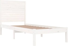 Rám postele bílý masivní dřevo 75 x 190 cm malé jednolůžko 3104569