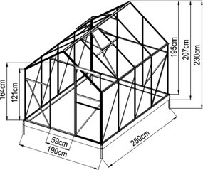 Zahradní skleník VespaGarden 250 x 190 cm + základna ZDARMA
