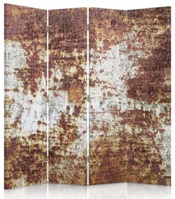 Ozdobný paraván GABINET Zrezivělý kov - 145x170 cm, čtyřdílný, klasický paraván
