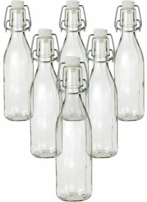 Skleněná láhev s clip uzávěrem, 0,5 l, 6 ks, 0,5 l