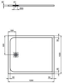 Ideal Standard Ultra Flat S - Sprchová vanička 120 x 100 cm, Písková, K8232FT