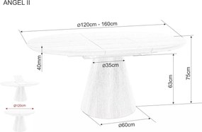 Rozkládací jídelní stůl Angel 120/160 cm dub přírodní