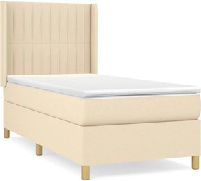 Box spring postel s matrací krémová 90x190 cm textil 3132118