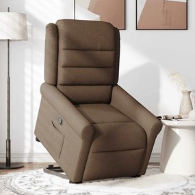 Zvedací polohovací křeslo hnědé textil 3303318