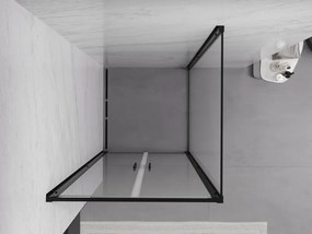 Mexen Exo, výklopná sprchová kabina, dveře 110 cm + boční stěna 110 cm, transparentní sklo, černá, 814-110-110-70-00