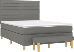 Box spring postel s matrací tmavě šedý 140 x 190 cm textil 3137230