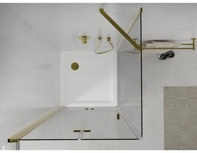 Mexen Lima sprchový kout 70x70cm, 6mm sklo, zlatý profil - čiré sklo + Slim sprchová vanička - 856-070-070-50-00-4010