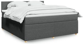 Box spring postel s matrací tmavě šedá 120x190 cm textil