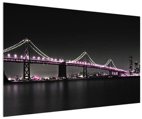 Noční obraz mostu (120x80 cm)
