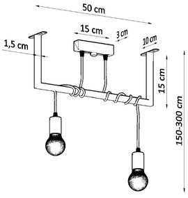 Závěsné svítidlo Salamanca 2, černé tělo svítidla