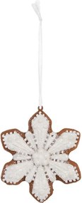 Závěsná dekorace perníková vločka Frosted Ginger - 9*1*10 cm