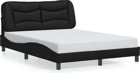 Rám postele bez matrace Hvar černý 140x190 cm umělá kůže 3207995